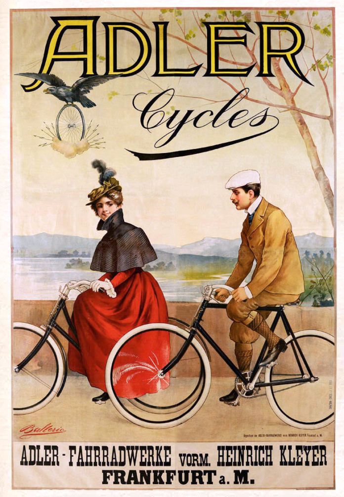 Adler Cycles Vintage Poster Reproduction – Early 1900s Bicycle Adverti ...