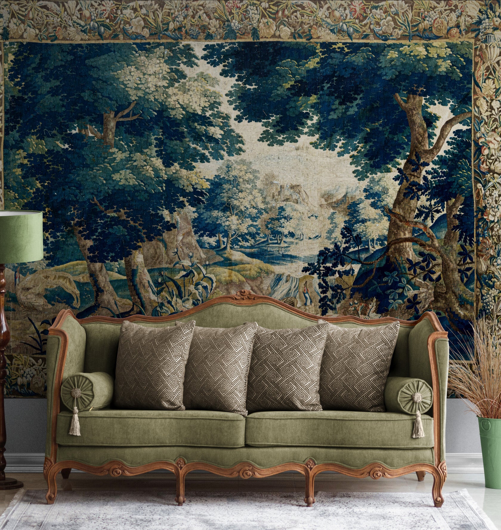 Magnificent Fantastical Scenic Verdure Tapestry RE67483 – Romantic English