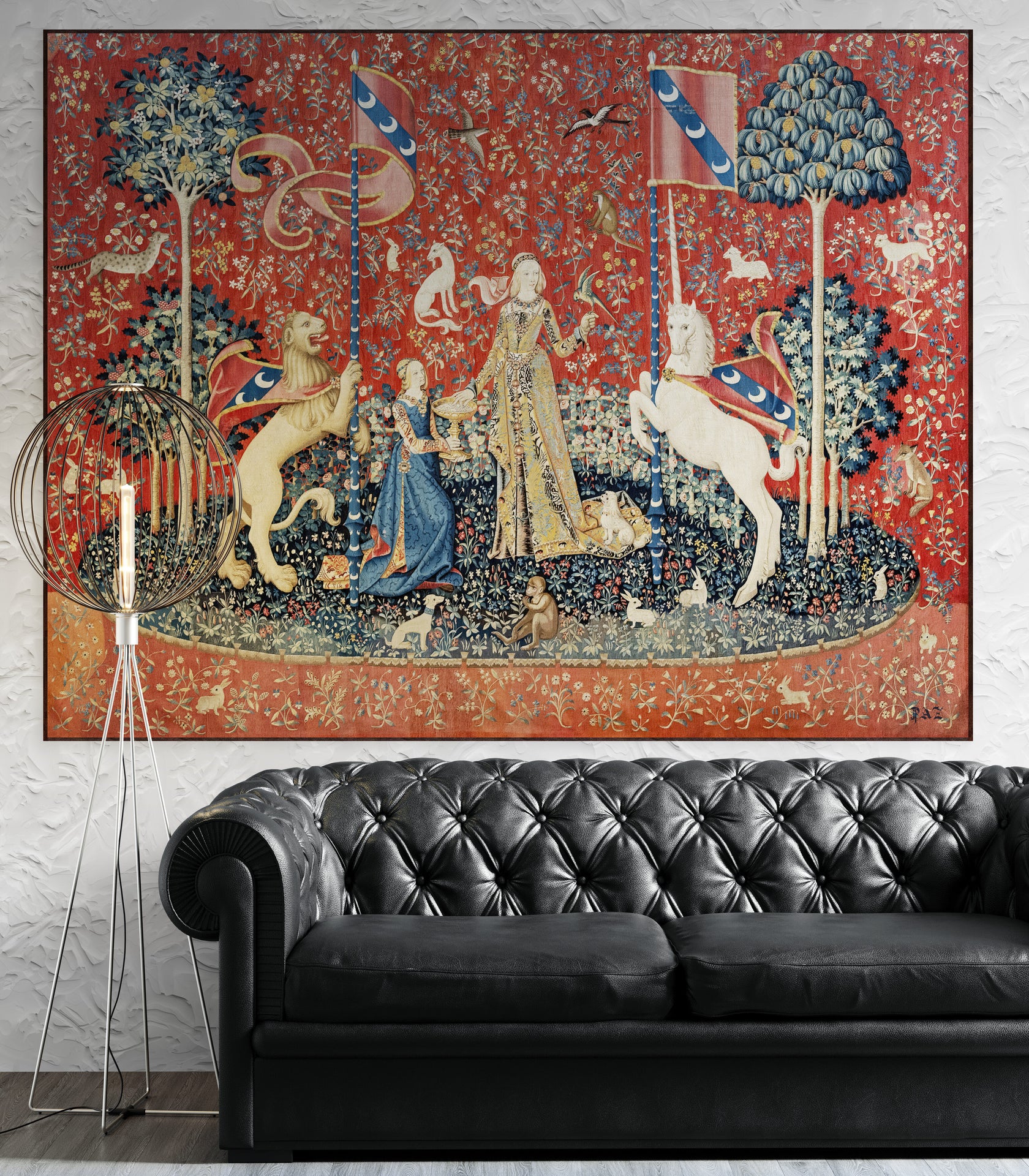 A True Renaissances: Medieval Tapestry Reproduction Fabric Print or Wo ...