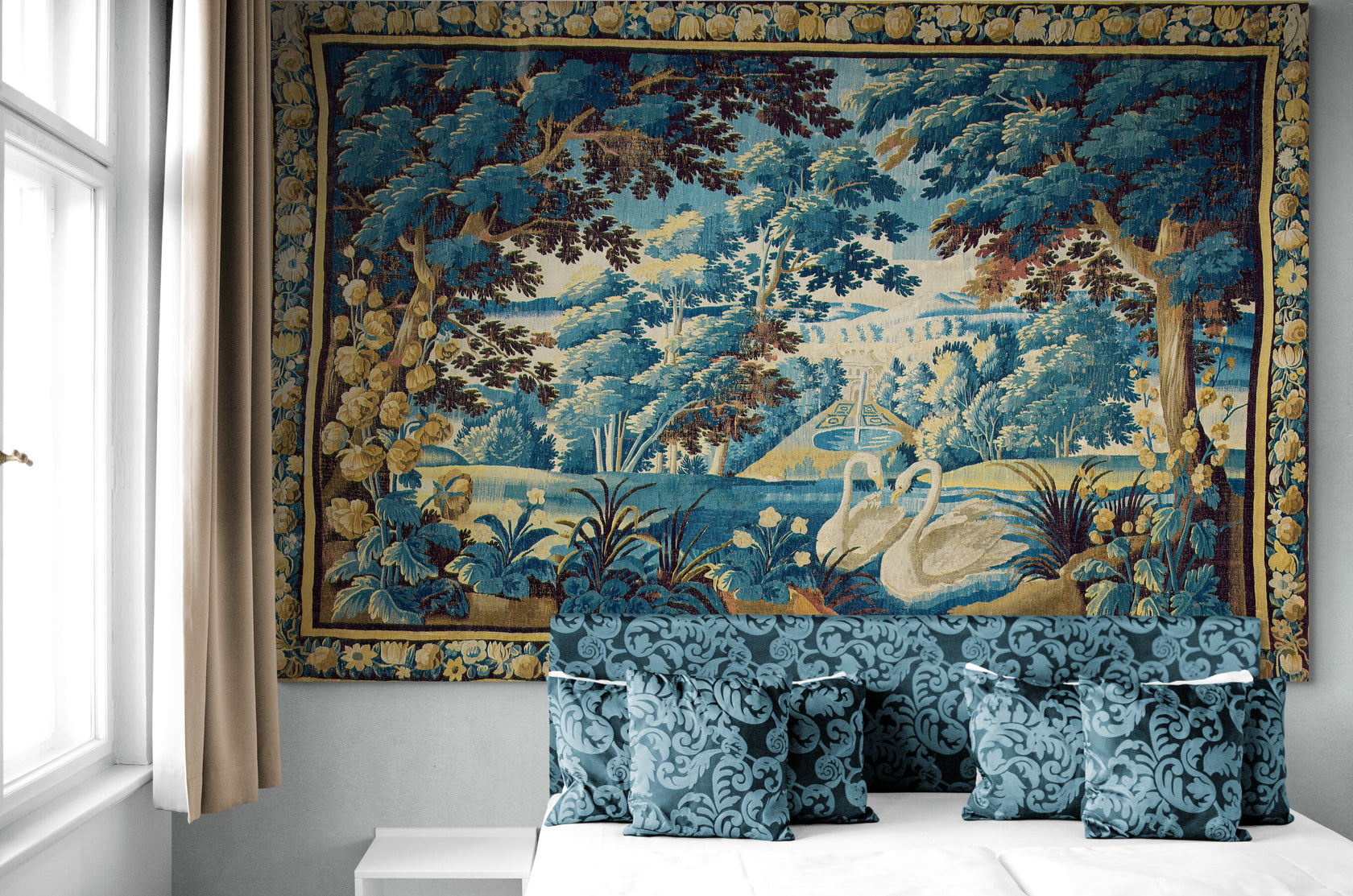 Elegant Swan Garden Tapestry: Perfect for a Romantic Bedroom Refresh a ...