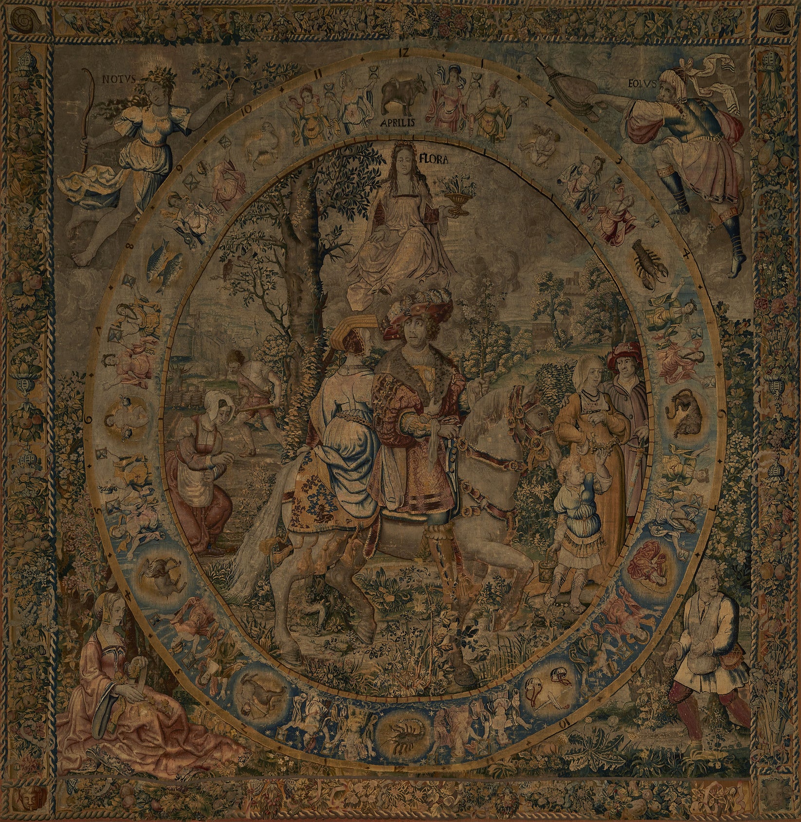 Renaissance ‘Spring’ Tapestry Reproduction – Flora, Zodiac, and Bucoli ...