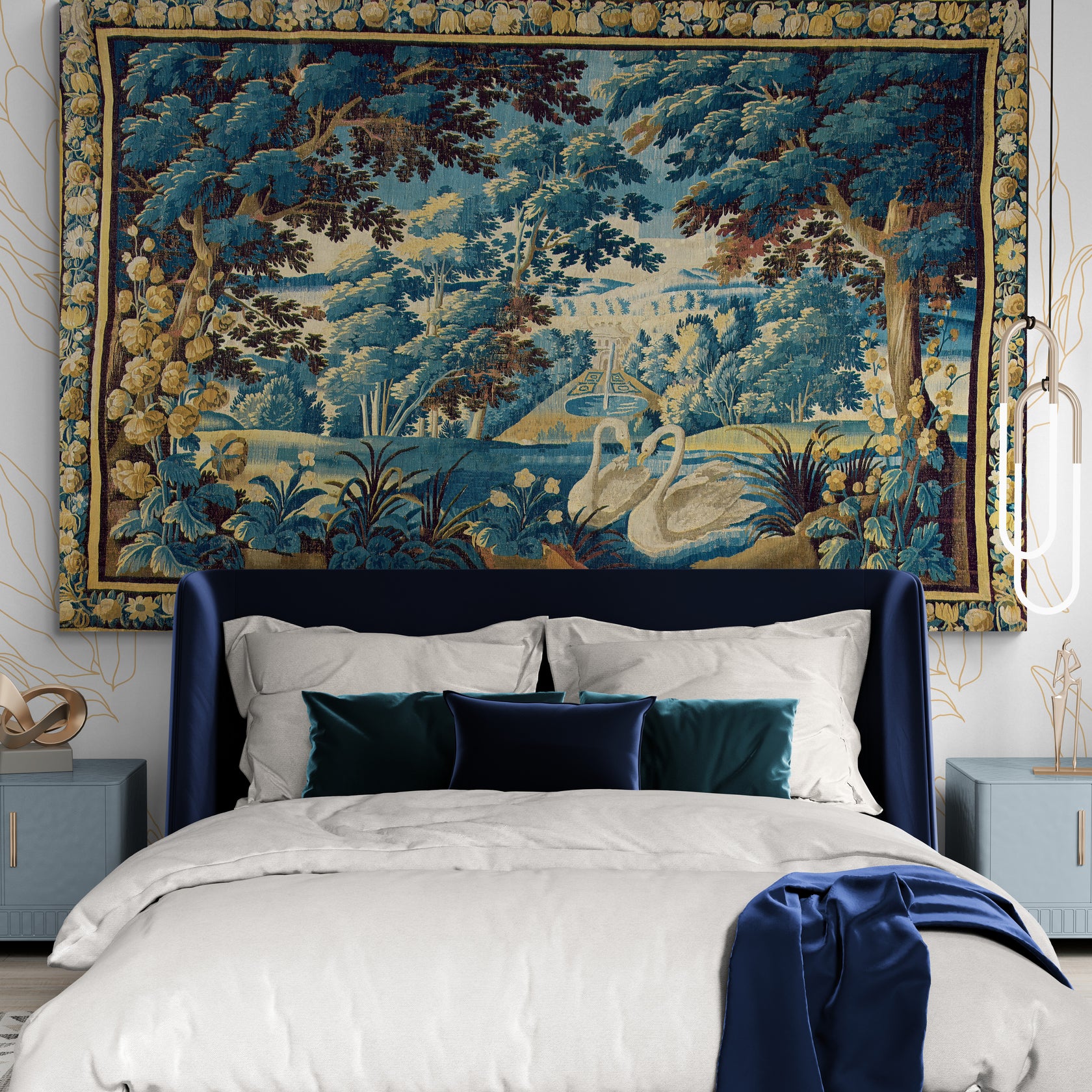 Elegant Swan Garden Tapestry: Perfect for a Romantic Bedroom Refresh a ...